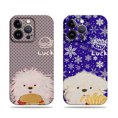 苹果17promax狗狗薯条汉堡菲林情侣手机壳适用苹果华为IQOO13OPPOK12X三星S25PLUS小米15PRO一加15