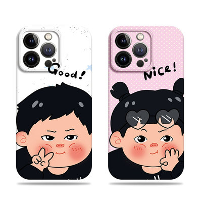 苹果17promax比耶胖胖男女菲林情侣手机壳适用苹果华为VIVOY300T小米14至尊opporeno15proIQOOZ10TURBO红米K7