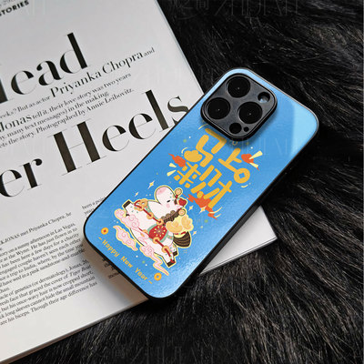 苹果17promax马上来财b玻璃手机壳马年新年祝福有钱适用苹果华为一加ACE5竞速版OPPOK13TURBOPRO一加ACE5ProN