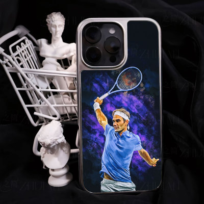 费德勒反手手机壳大孔电镀黑框碳纤纹二合一磁吸适用苹果17promax华为小米15PROPURA80PROPLUSPURA70PROPLUS