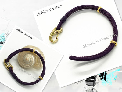 diy钛钢龙虾扣镀金真皮手绳