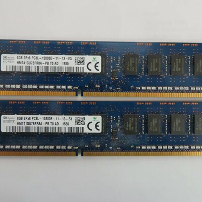 新款海力士 8G PC3L-12800E DDR3 1600纯ECC 8GB UDIMM服务器内存