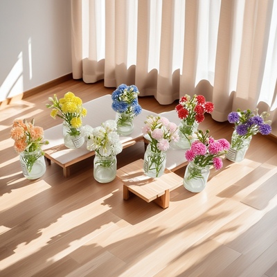 2025新款小清新车载摆件网红许愿花瓶车内仿真花饰品中控台装饰品