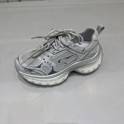 厚底小个子增高网面银色老爹鞋女2026春季新款透气百搭运动休闲鞋