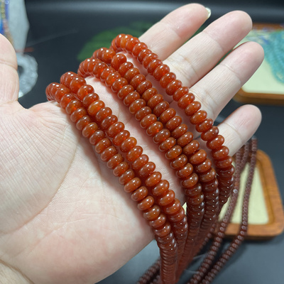 纯天然红玛瑙8*4mm算盘隔片A级散珠半成品siy项链手链配珠