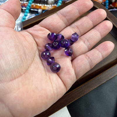 老矿料大孔紫色紫水晶飞碟