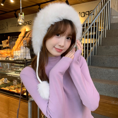 【加绒打底衫】半高领内搭上衣