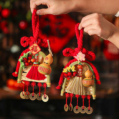 乔迁之喜装饰挂件入户门把手万字节挂饰新居布置搬家入宅仪式用品