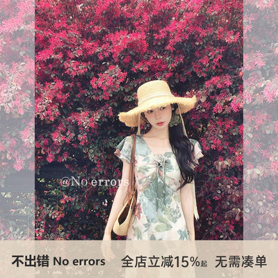 不出错No errors【花知春意】斜裁油画玫瑰雪纺连衣裙 2026夏新款
