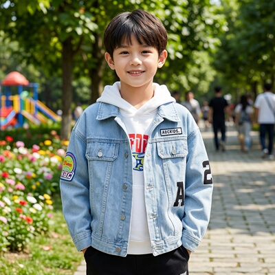 abckids男童潮流时尚牛仔衣