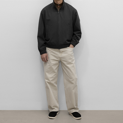 易打理拉链立领短宽夹克 Pheather