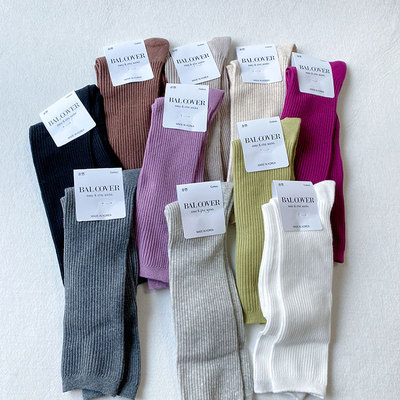 韩国中长筒薄款细坑条女袜