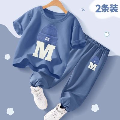 男童夏季套装运动装男孩短袖上衣