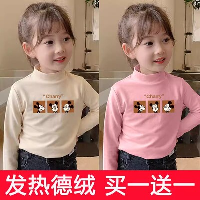男女童打底衫秋冬长袖半高领上衣