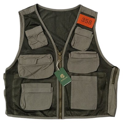 机能街头V领拉链网布水洗马甲