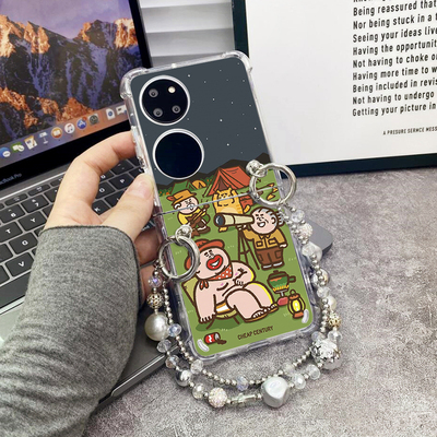 邋遢大叔露营适用华为p50pocket S折叠屏pocket2镜面vivoxflip挂绳oppoFindN3Filp/N2三星zflip6/5/4/3手机壳