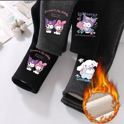 女童加绒打底裤秋冬装儿童外穿一体绒长裤小女孩保暖棉羊糕绒裤子