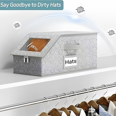 Large-Capacity Stackable Dustproof Hat Storage Box with Lid