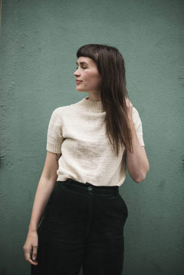 SANDNES LINE 进口棉麻混纺线短T恤材料包 DIY毛线和教程  非成品