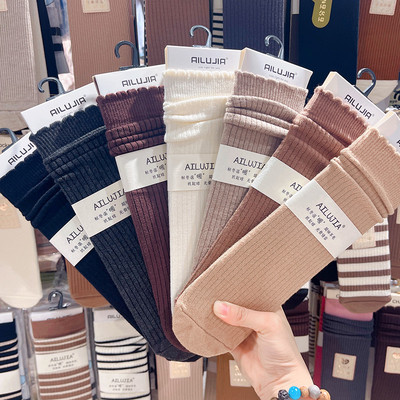 AILUJIA堆堆袜子女款羊绒感长袜