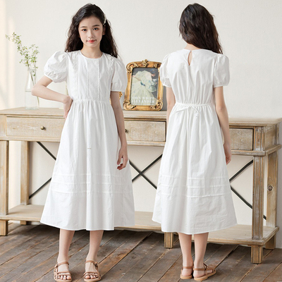 女童夏季连衣裙中大童白色公主裙