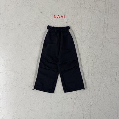 Navi韩国进口童装代购26秋男女童简约百搭拼色边条直筒长裤