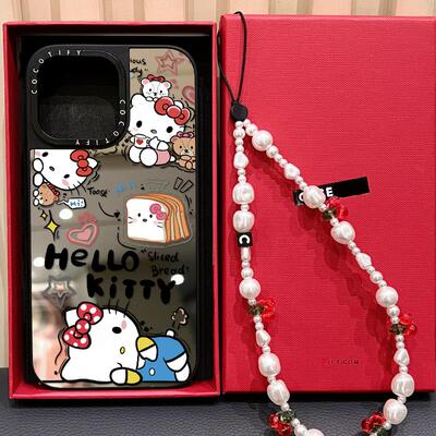 C家磁吸MagSafe吐司Kitty猫适用苹果16promax/17PROMAX手机壳iphone15镜面防摔14pro卡通13粉线条头像12