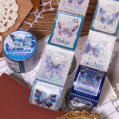 烫金蝴蝶邮票模切胶带贴纸素材