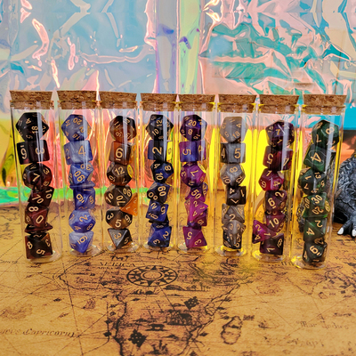 魔法星空瓶树脂骰子数字骰子多面骰子coc跑团骰子dnd色子筛子博得