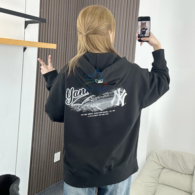 MLB卫衣男女NY印花连帽套头衫
