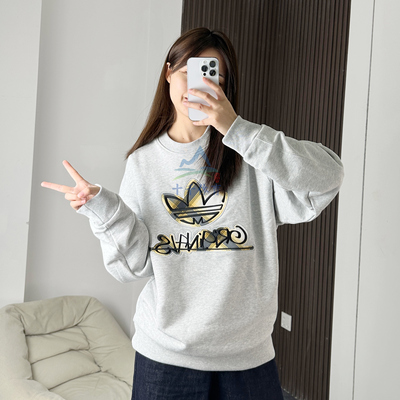 阿迪达斯三叶草男女炫彩印花卫衣