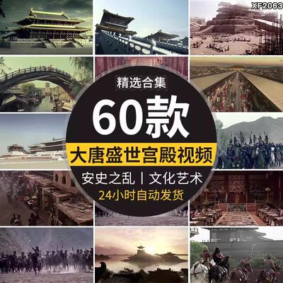 大唐朝盛世大明宫殿唐俑安史之乱战争唐代历史文化资料短视频素材