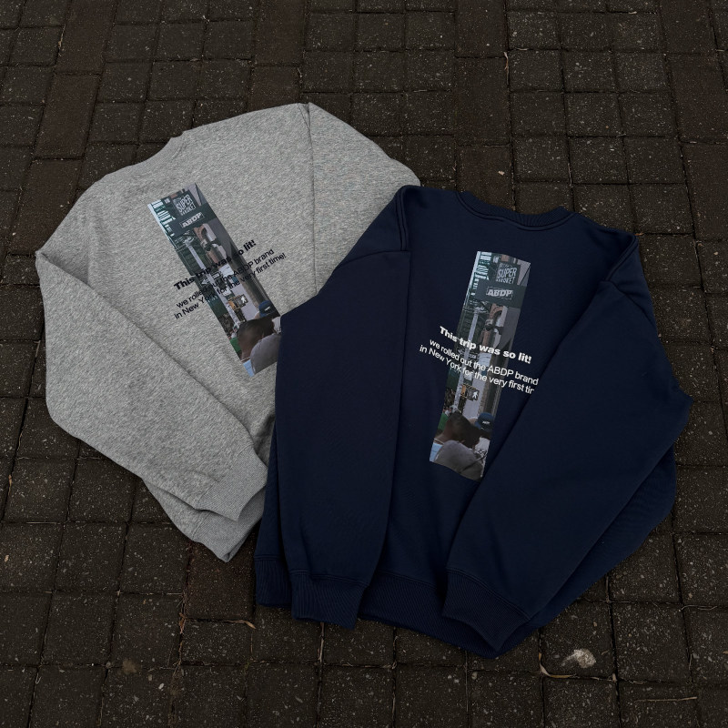 ABDP运动休闲潮流简约春秋冬款保暖加绒套头常规款长袖圆领卫衣