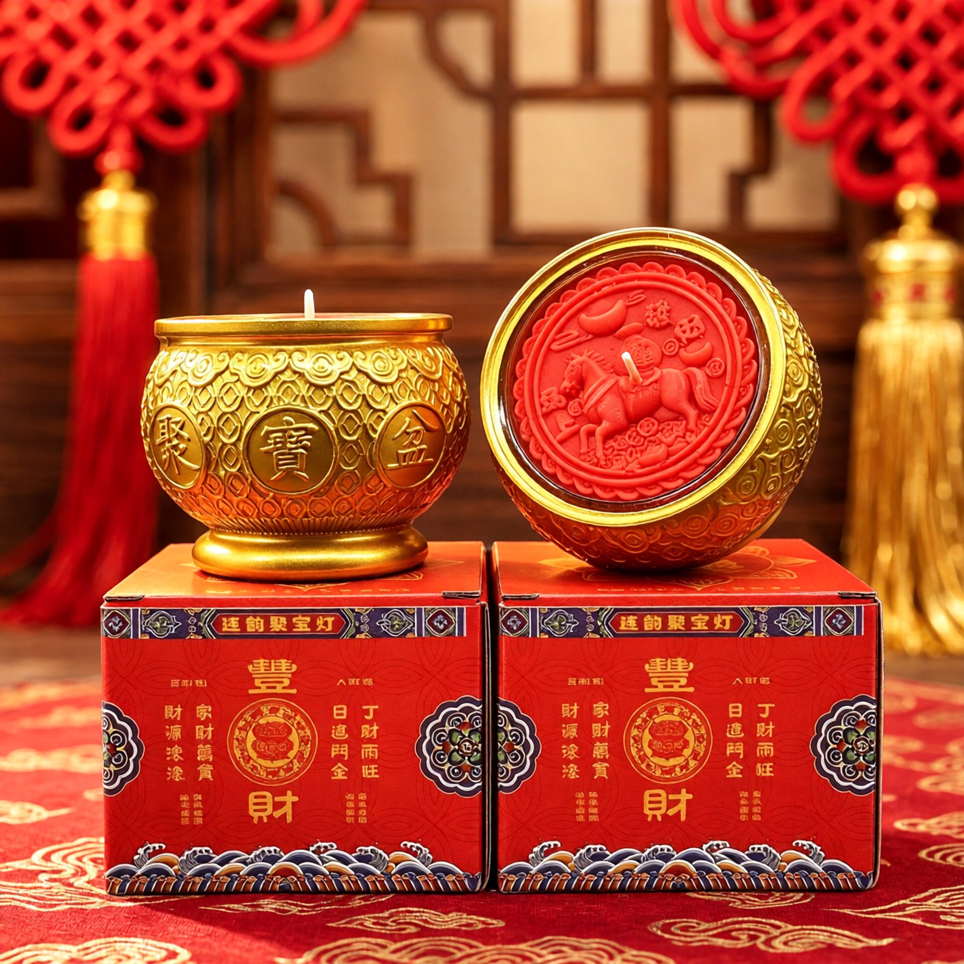 寺庙酥油灯供佛蜡烛家用无烟发财聚宝乔迁节庆开业红蜡烛长明灯