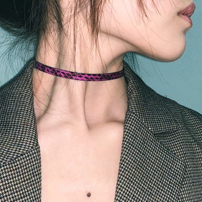 原创手工颈环真皮锁骨链男女通用