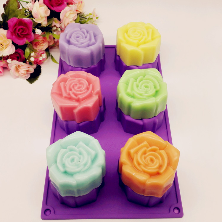 玫瑰花硅胶模具DIY手工皂肥皂模型蛋糕辅食果冻布丁冰块模110克