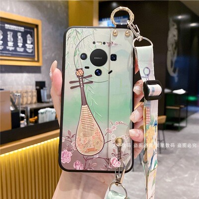 适用华为mate80手机壳70保护套60腕带50硅胶软壳40斜挎背带30全包20Pro防摔男女新款20X带挂绳挂脖子5G中国风