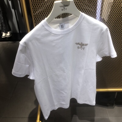 BoyLondon26春 水钻老鹰圆领T恤B261N0100901