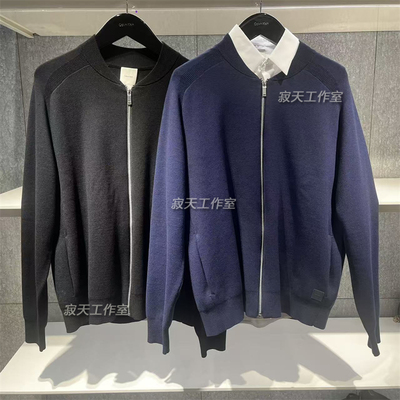 40EM324国内代购CK Jeans25秋男士休闲通勤棒球领拉链针织衫开衫