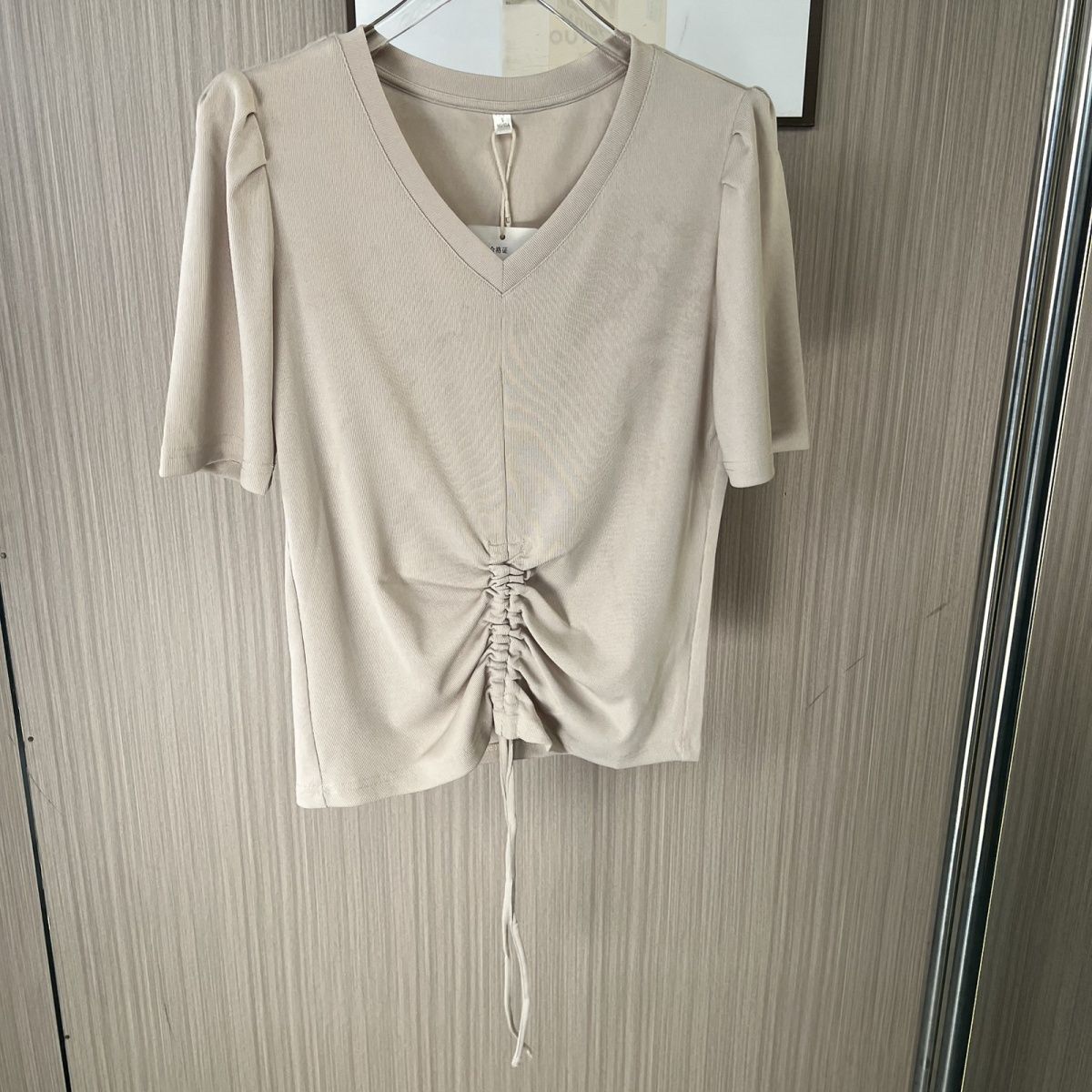2129品牌撤柜Ld夏装新款抽绳弹力短袖T恤上衣女装