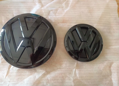 大众车标09-12/13-18款CC改装前中网车标后尾标(替换款)黑色全黑