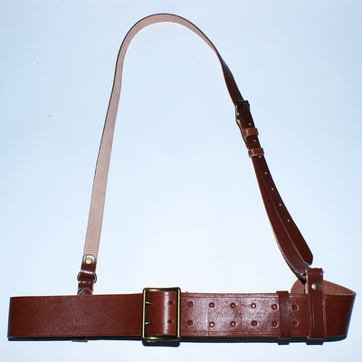 牛皮老式军官武装带5厘米宽腰带皮带斜挎带红军八路军外腰带肩带