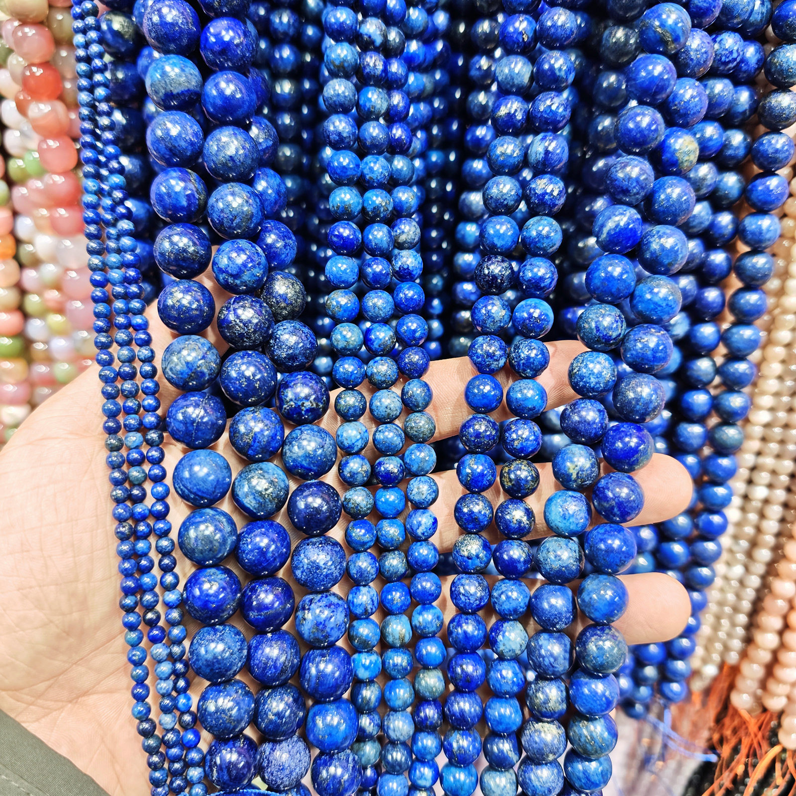 Lapis Lazuli青金石散珠diy饰品配件天然优化青金石半成品串珠
