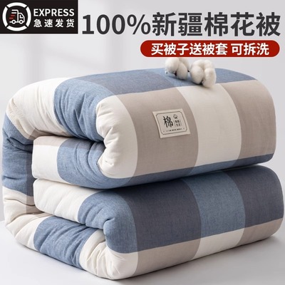 新疆纯棉花被子冬被加厚保暖全棉花垫被褥棉絮春秋被芯全套
