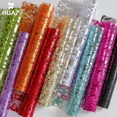 鎏金纱镂空亮片纱花束包装材料包