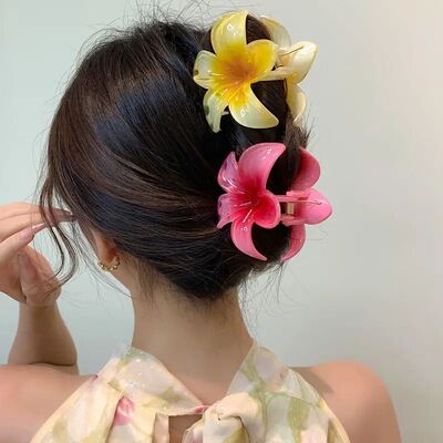 8CM Hair Claws Headwear Accessories Gradient Flower Acrylic
