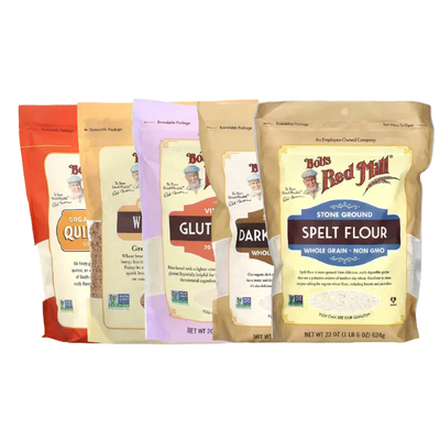 Bob's Red Mill斯佩尔特有机全谷物法老卡姆黑小大藜荞麦胚芽面粉