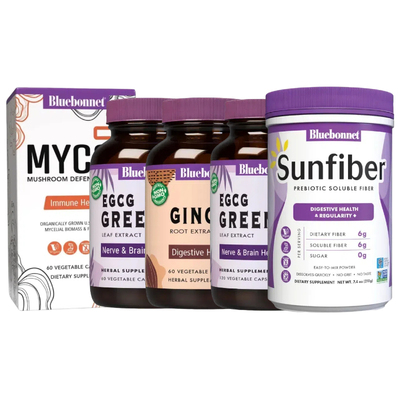 Bluebonnet蘑菇MYCO7绿茶EGCG膳食纤维SUNFIBER姜根IMMUNE HEALTH