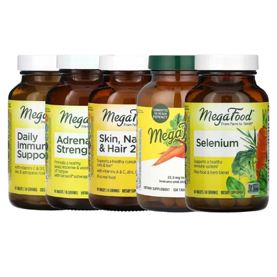 Megafood皮肤指甲毛头发养情护绪支持ADRENAL RELAX + CALM硒锌