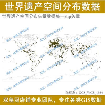 全球世界遗产地空间分布矢量数据集GIS出图世界遗产地点位